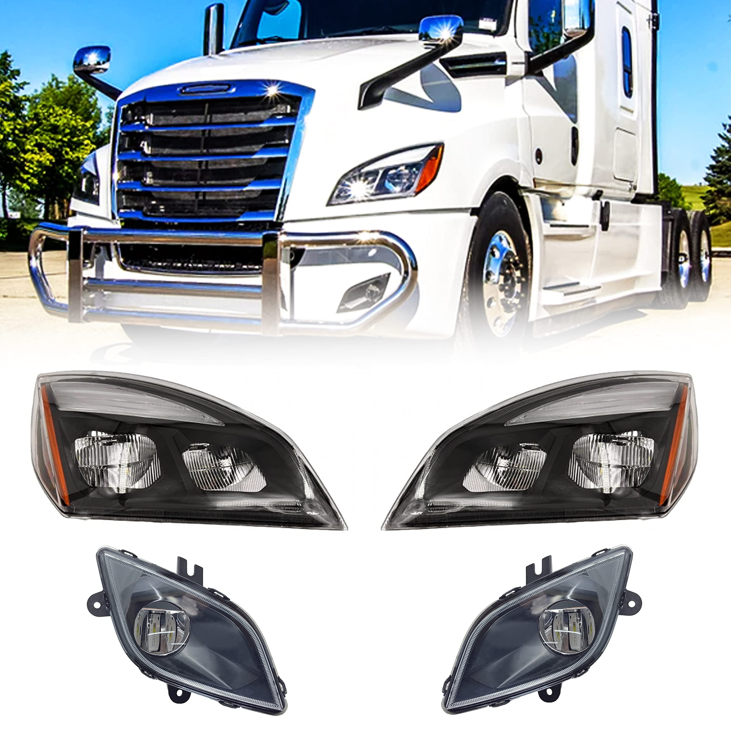 Torque PAIR Black LED Headlight & Fog Lights Set Replacement for 2018 ...