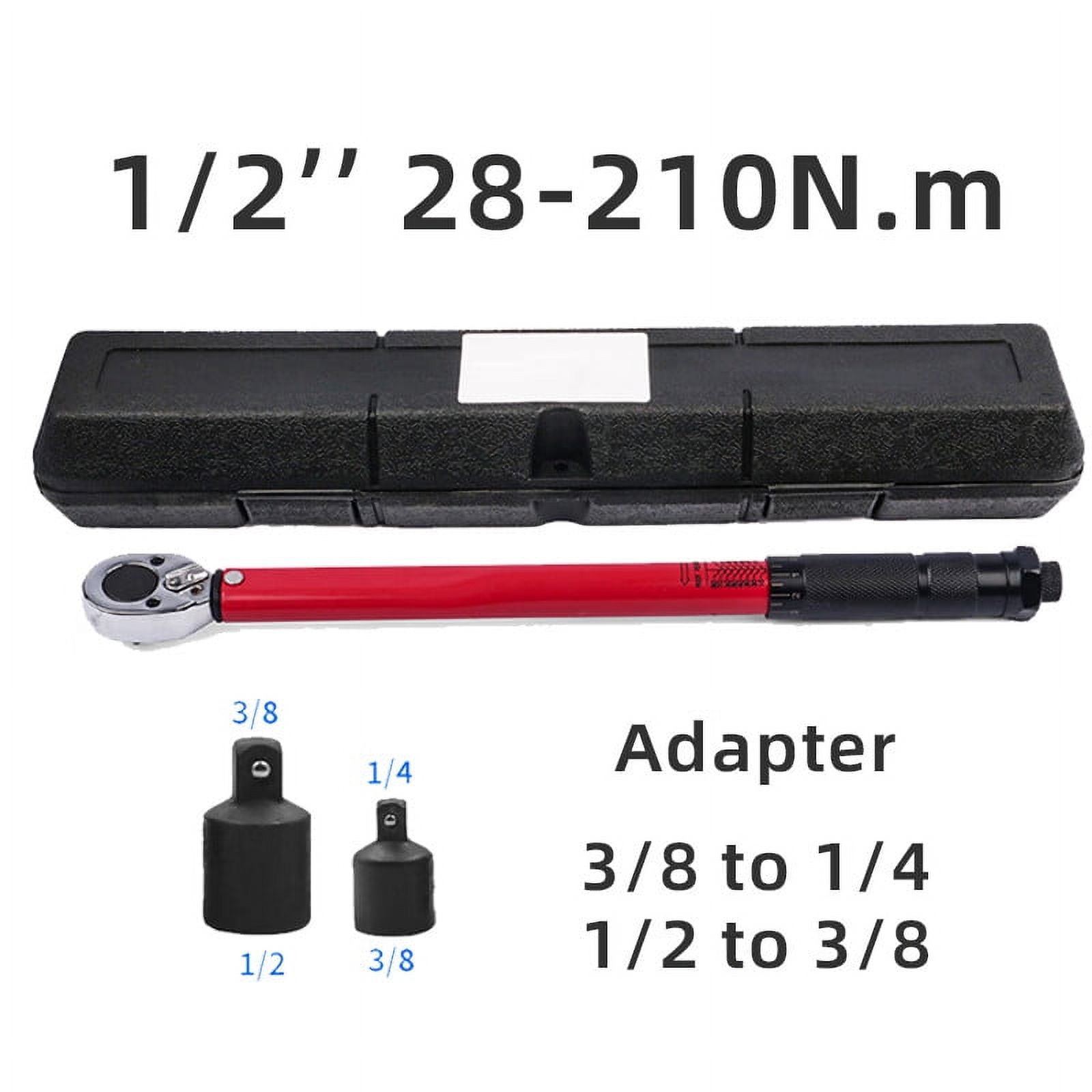 Torque Wrench 1/2 3/8 1/4-inch Drive Click Torque Wrench, 2-210N ...