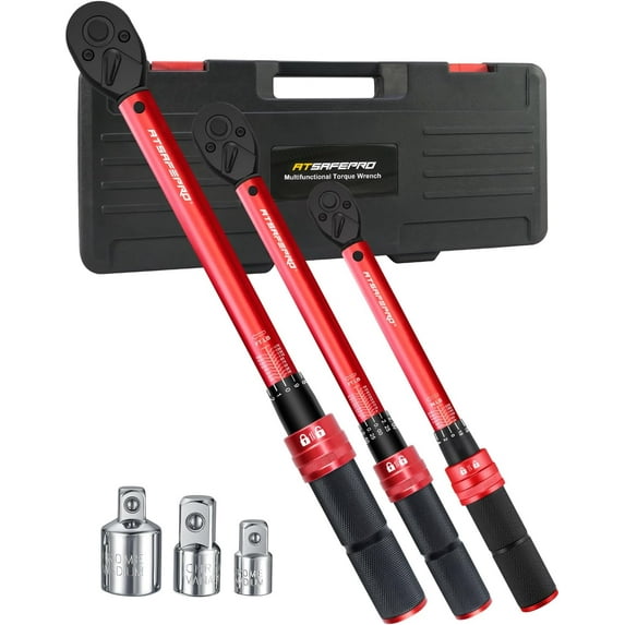Torque Wrench Set - 1/4" 20–240 in-lb, 3/8" 5–50 ft-lb, 1/2" 10–170 ft ...