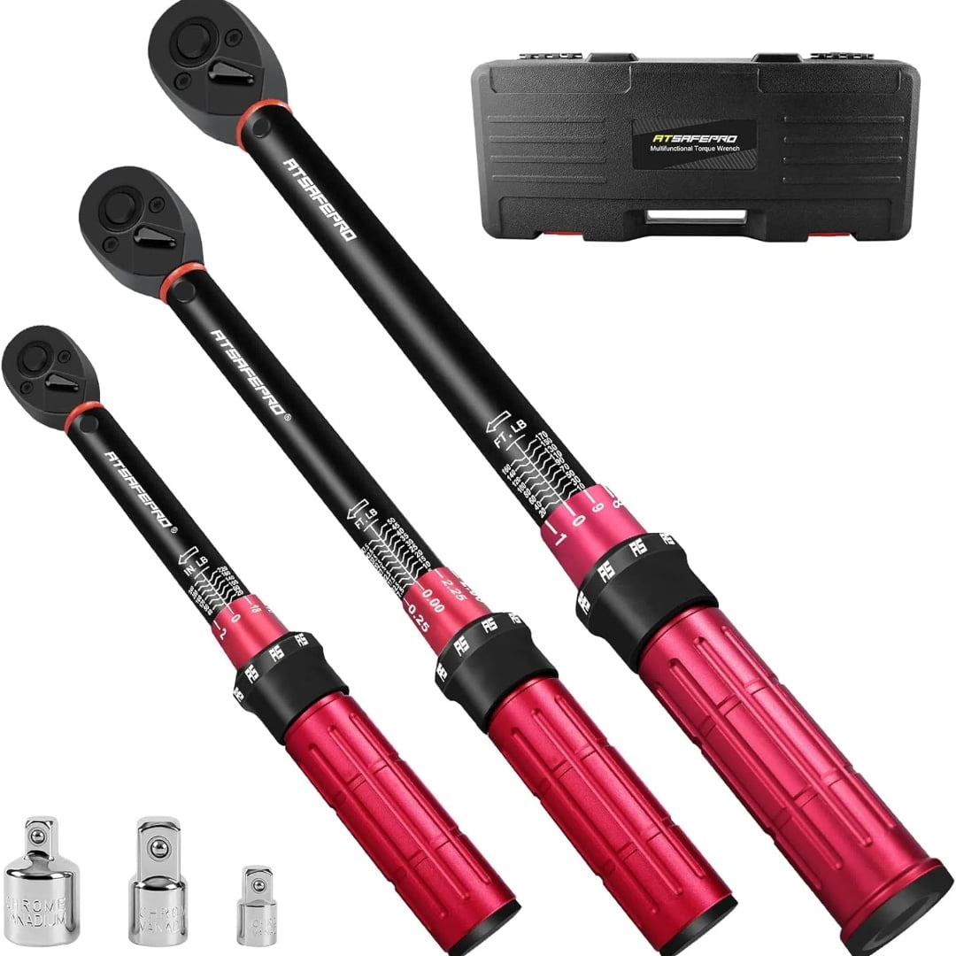 Torque Wrench Set,1/4 3/8 1/2-inch Drive Torque Wrench-20-240 in.lb,5 ...