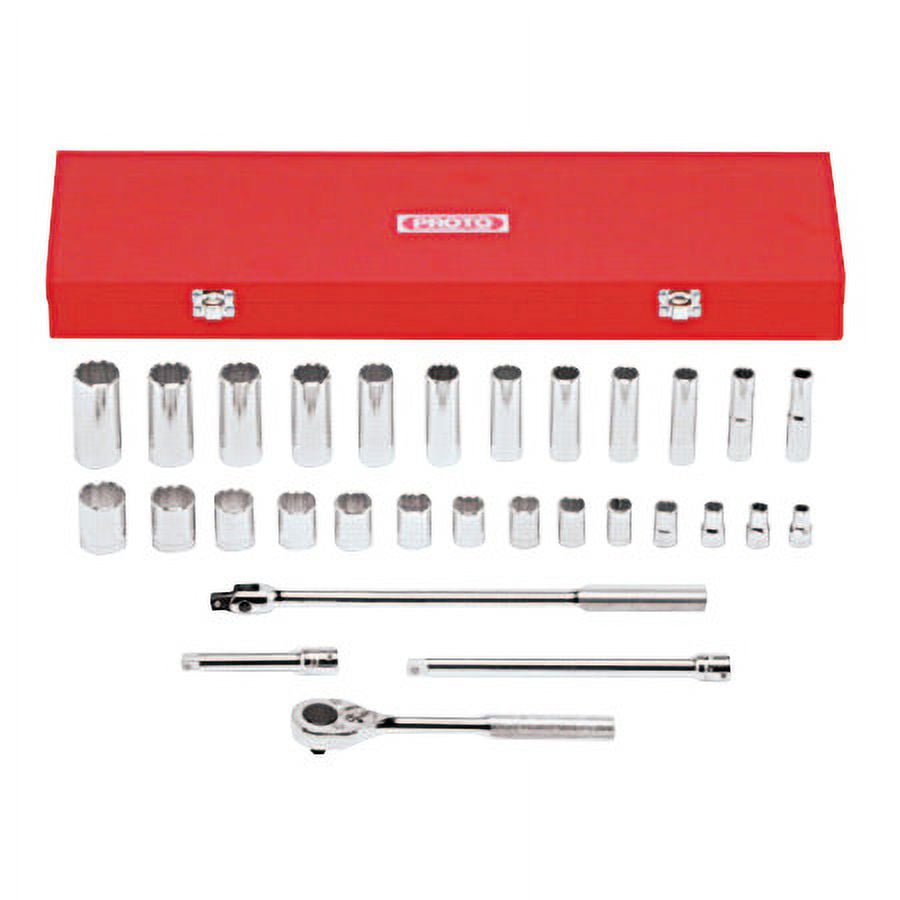 TorquePlus 12-Point 1/2 in Drive Tool Socket Set, 30 Piece - Walmart.com