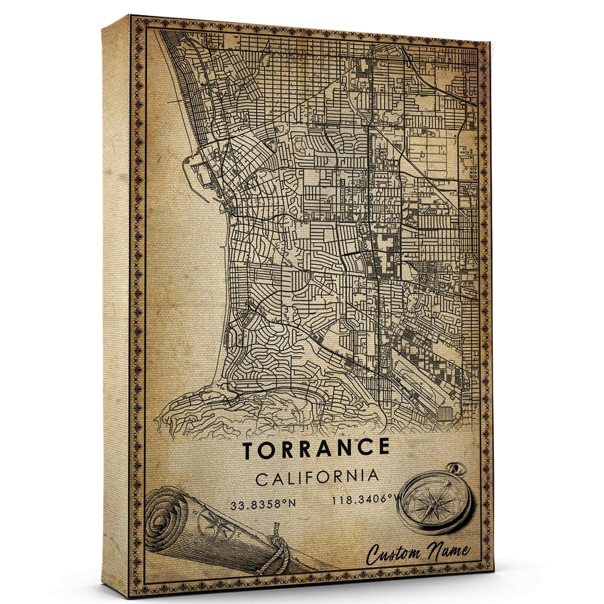 Torrance Map Poster, California Map Art Poster, Canvas, Torrance Map ...