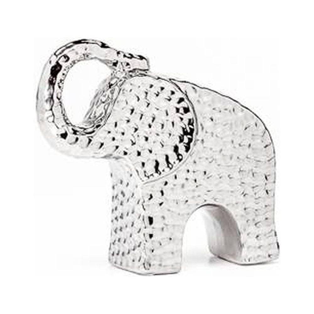 Torre & Tagus Bold Hammered Elephant Ceramic 6.5" Decor Statue, Silver ...