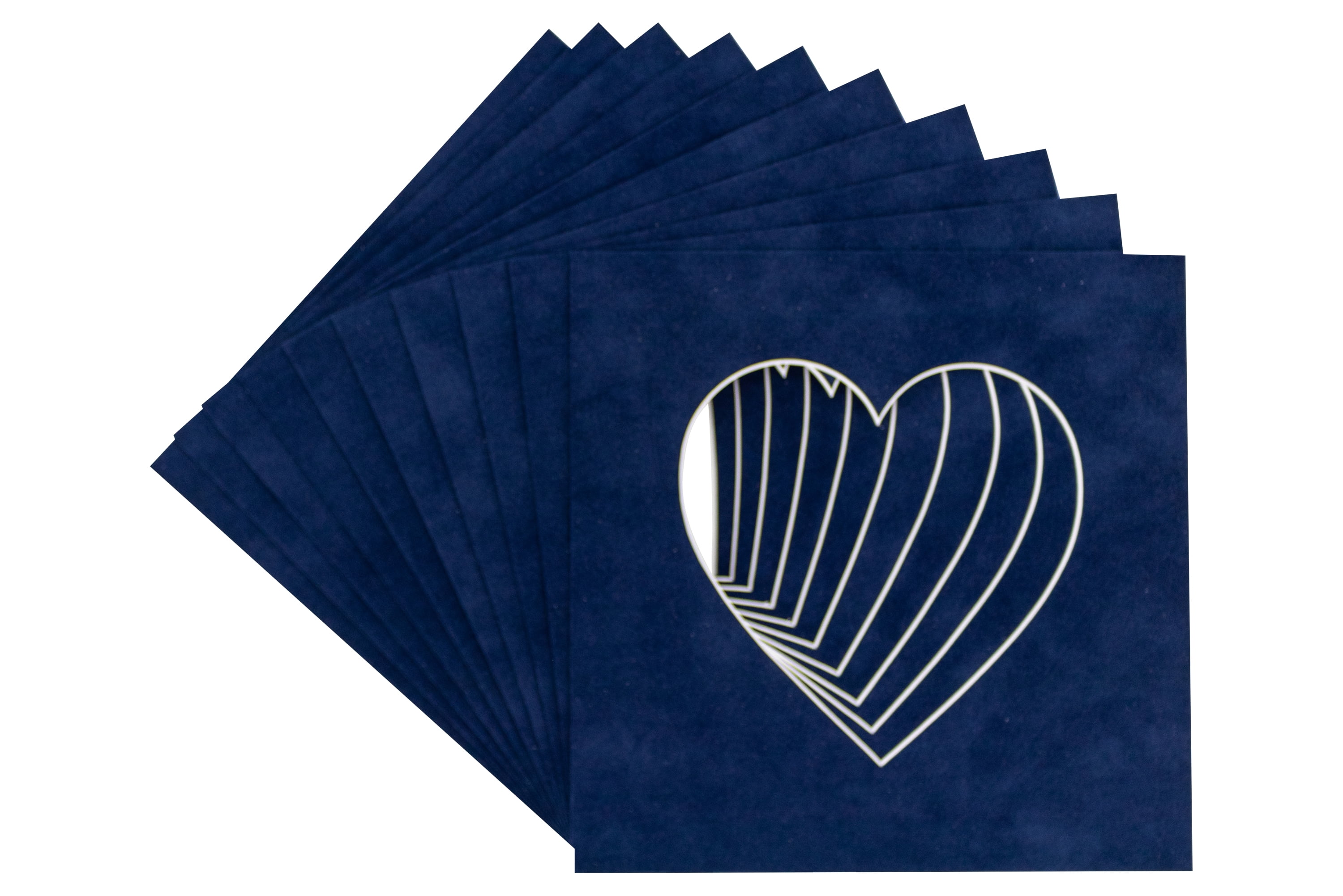 Torrent Suede Acid Free 7x7 Heart Picture Frame Mat with White Core ...