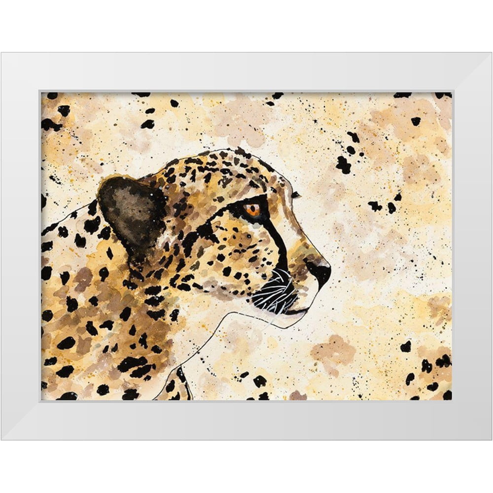 Torres, Melanie 14x12 White Modern Wood Framed Museum Art Print Titled - Cheetah Face - Walmart.com