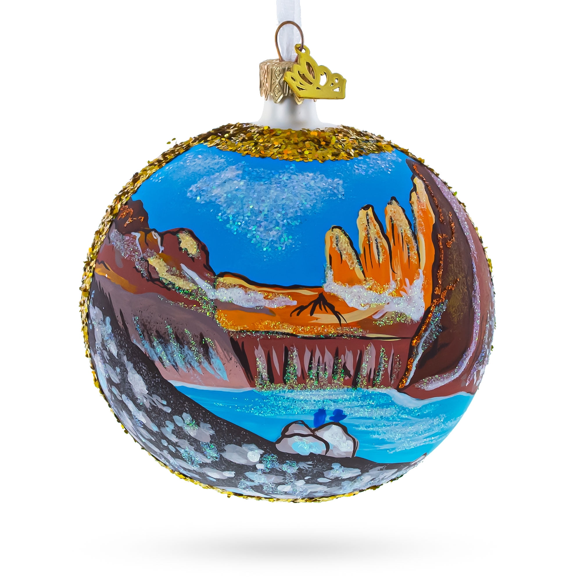 Torres del Paine National Park, Chile Glass Christmas Ornament ...
