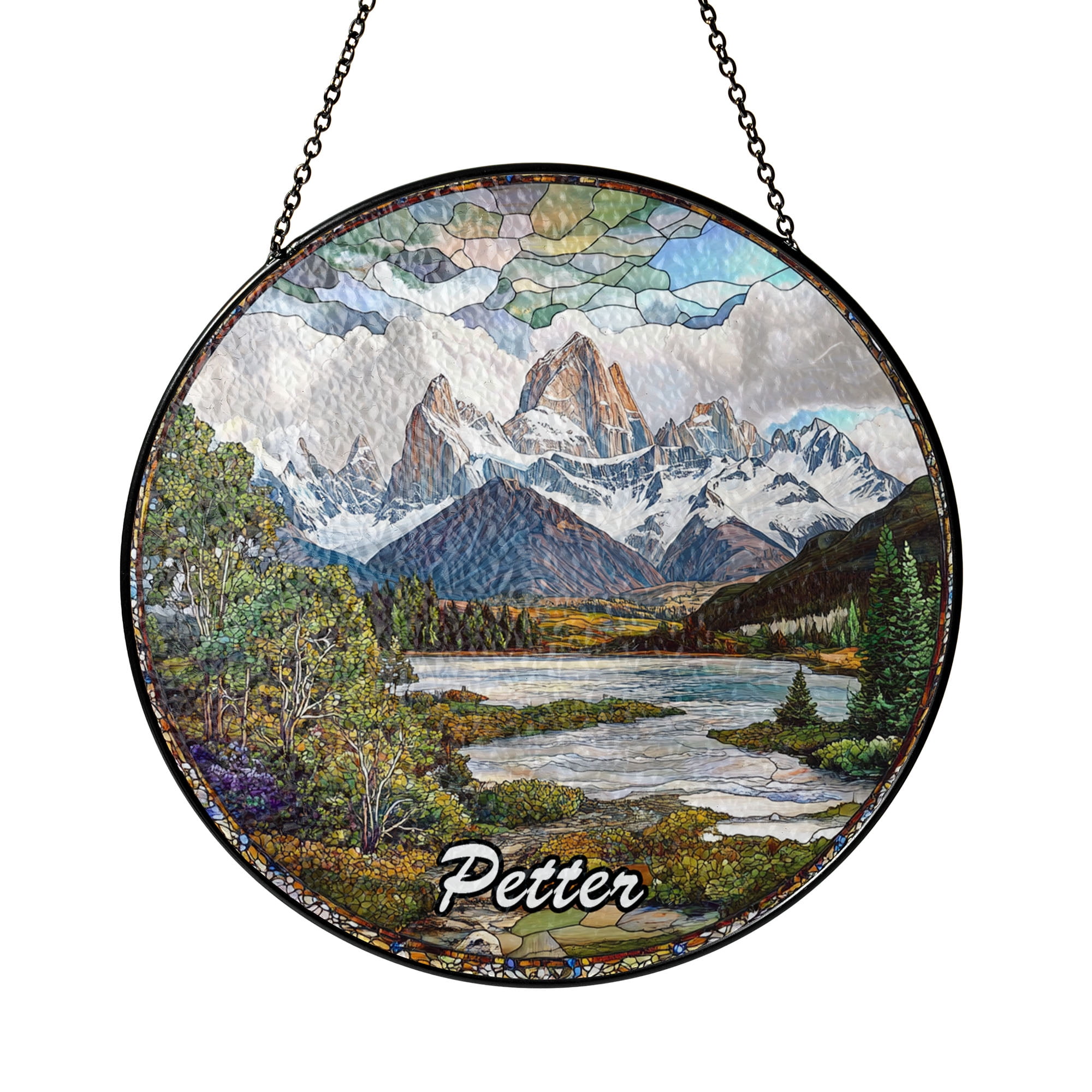 Torres del Paine National Park Stained Glass Suncatcher - Custom Name ...