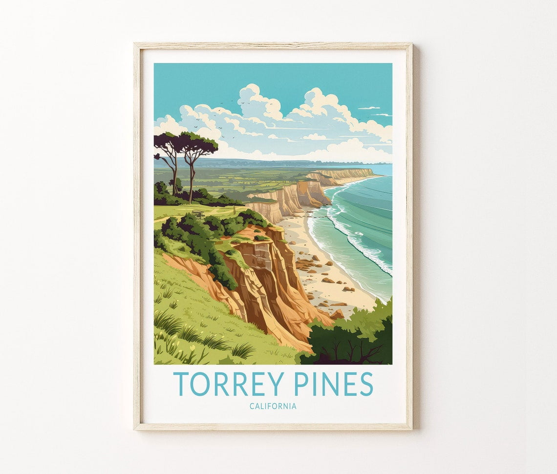 Torrey Pines San Diego California Coastal Reserve Wall Art, Unframed ...