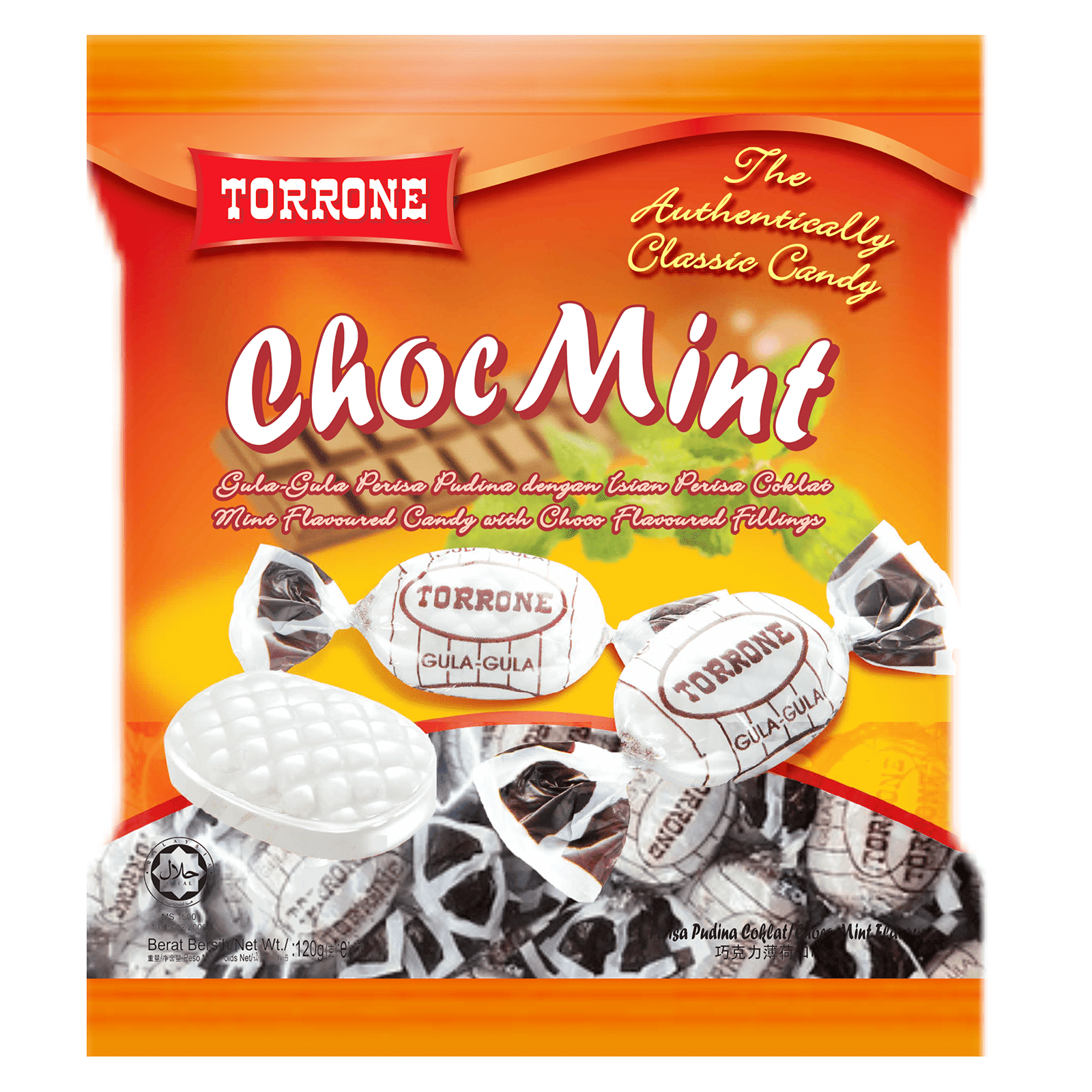 Torrone Choco Mint Candy, 4.2 Oz Malaysian Hard Candy Individually ...