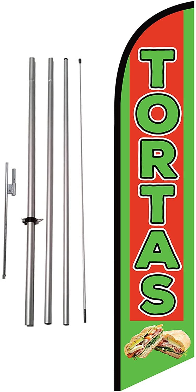 Tortas Mexican Restaurant Food Advertising Feather Banner Swooper Flag ...