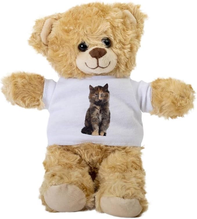 Tortie Cat Teddy Bear, Gift Stuffed Animal, Plush Teddy Bear with Tee ...
