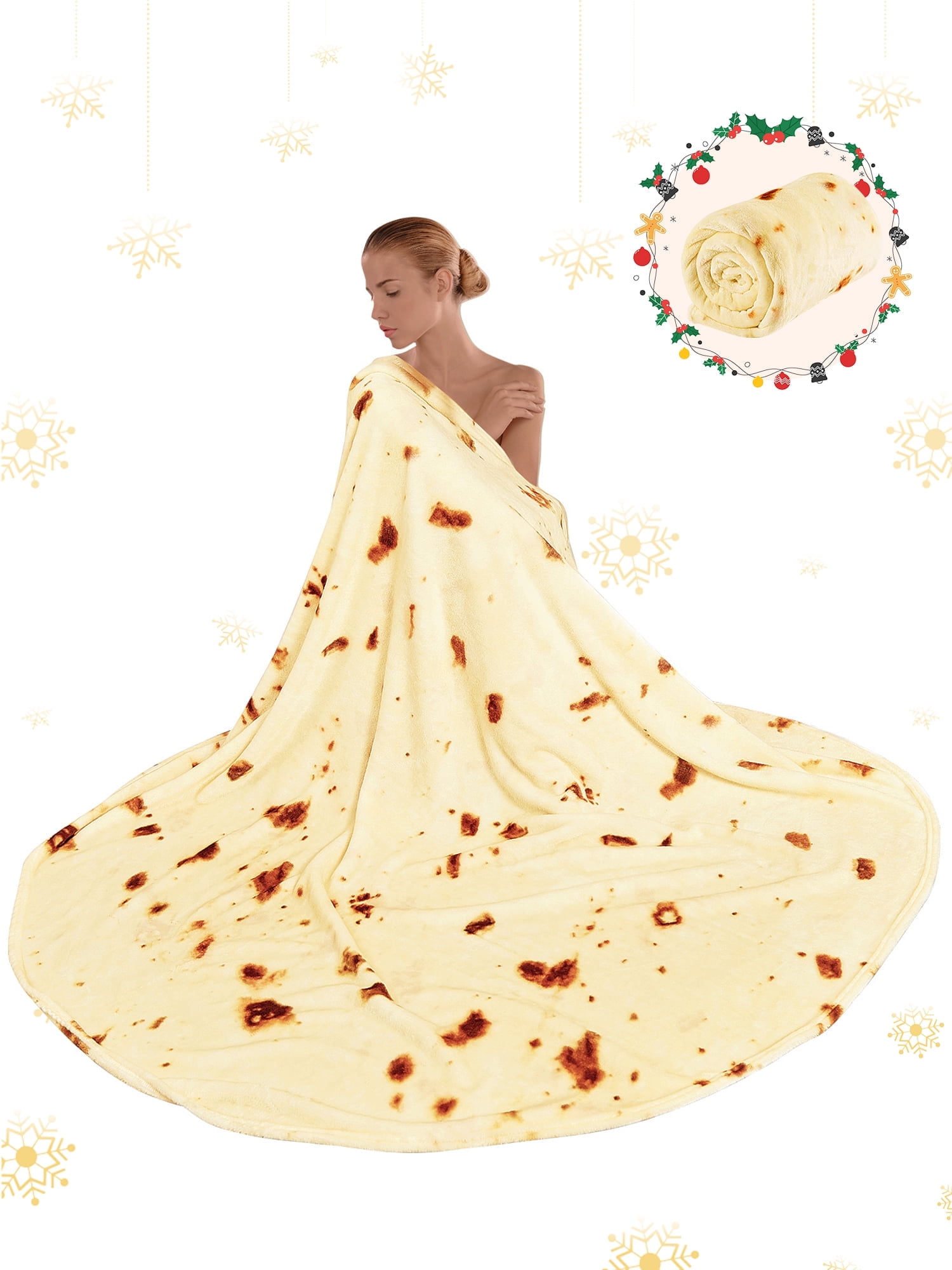 Giant Burrito Size 80-inch BUG HULL Tortilla Throw Blanket for Adults ...