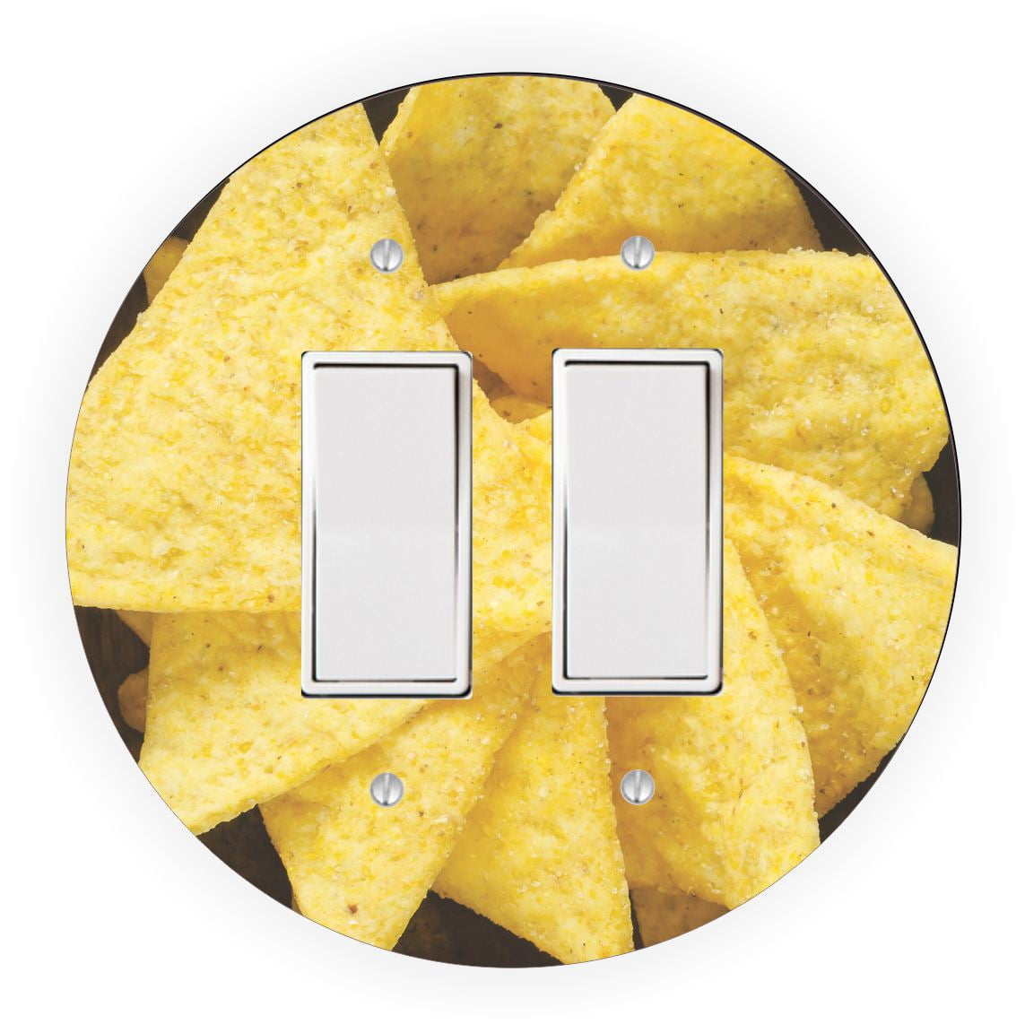 Tortilla Chips in Bowl Design - Round Light Switch Plate Cover - Double ...