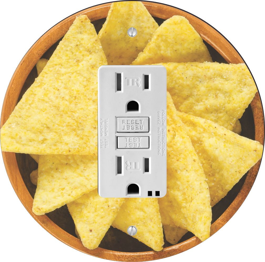 Tortilla Chips in Bowl Design - Round Light Switch Plate Cover - GFI ...