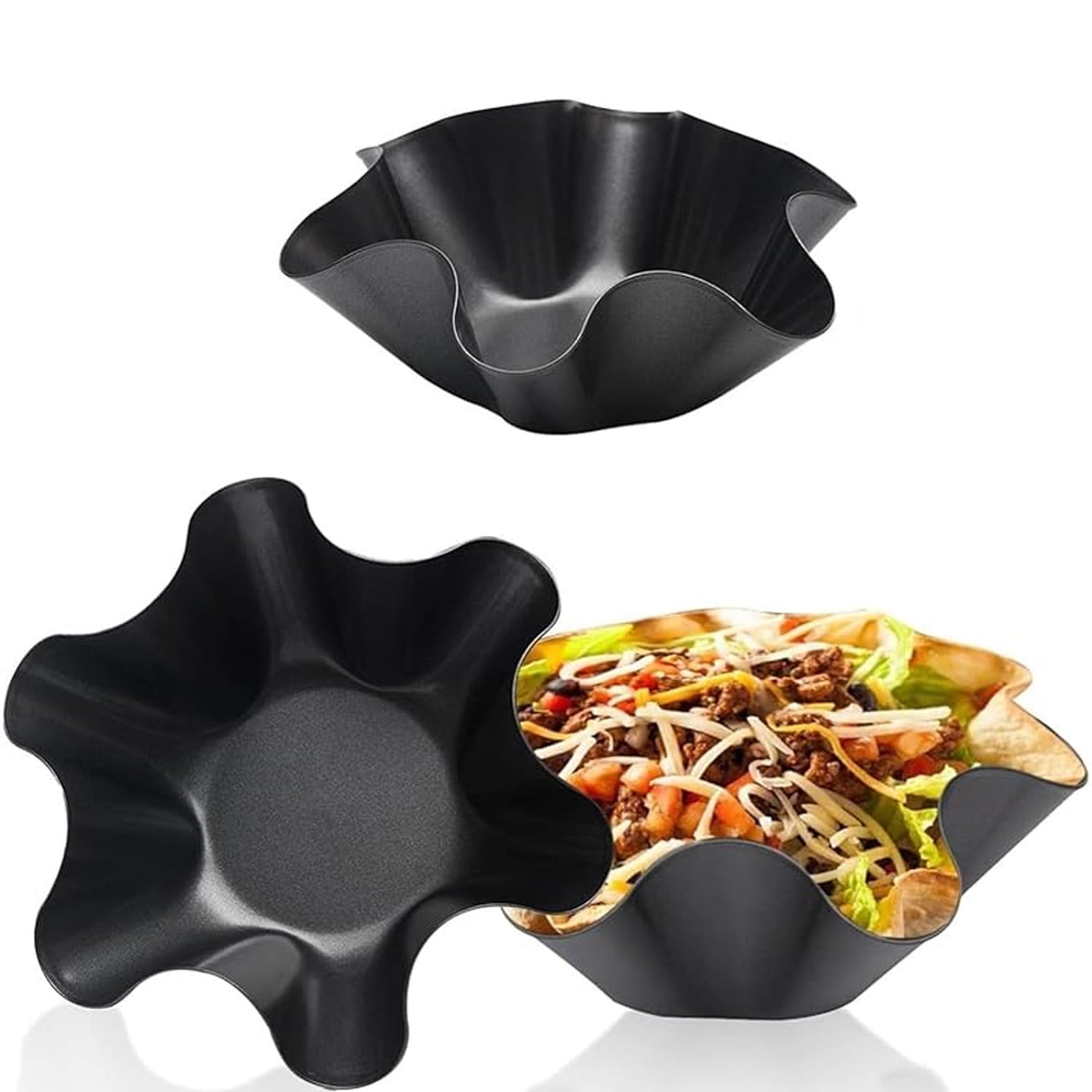 Tortilla Pan Set - Nonstick Large Taco Shell Bowl, Carbon Steel ...