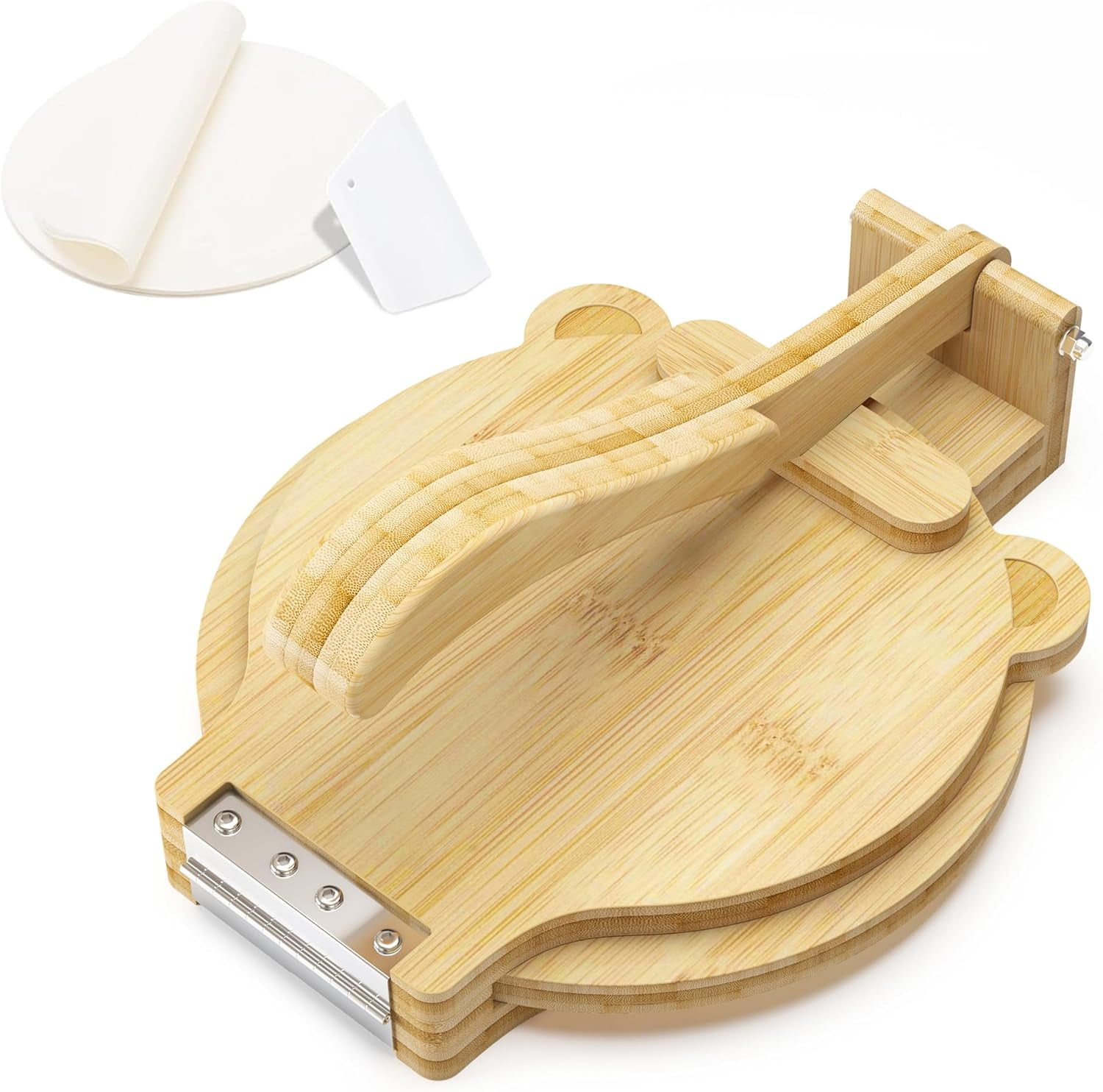 Tortilla Press 10 Inch- with 50pcs Parchment Paper and Dough Scraper ...