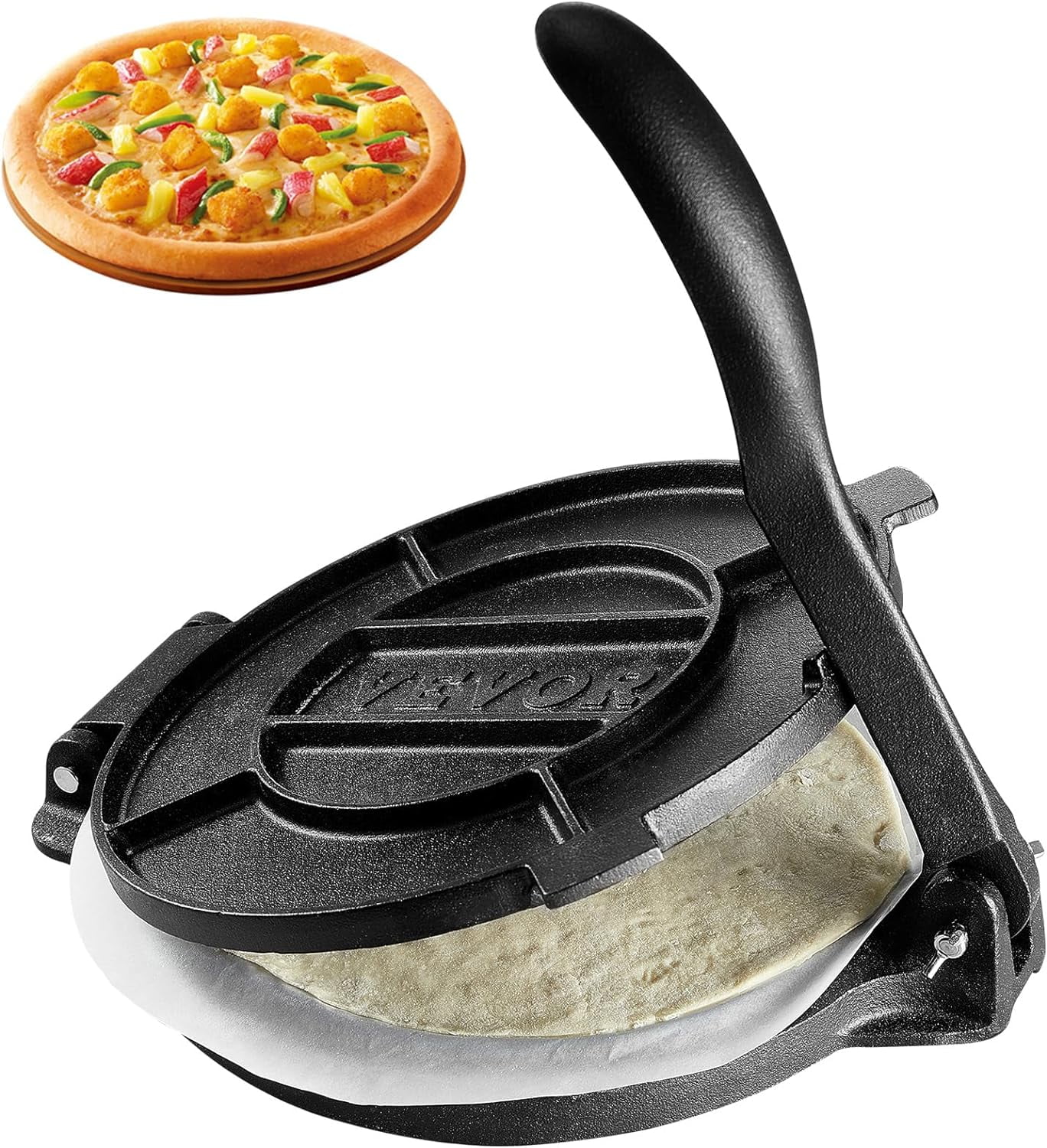 Tortilla Press, 10 Inch Tortilla and Roti Maker, Cast Iron Heavy Duty ...