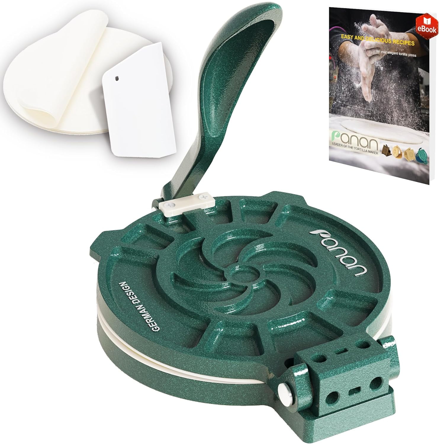 Tortilla Press with Adjustable Thickness Control 8 inch Mexican ...