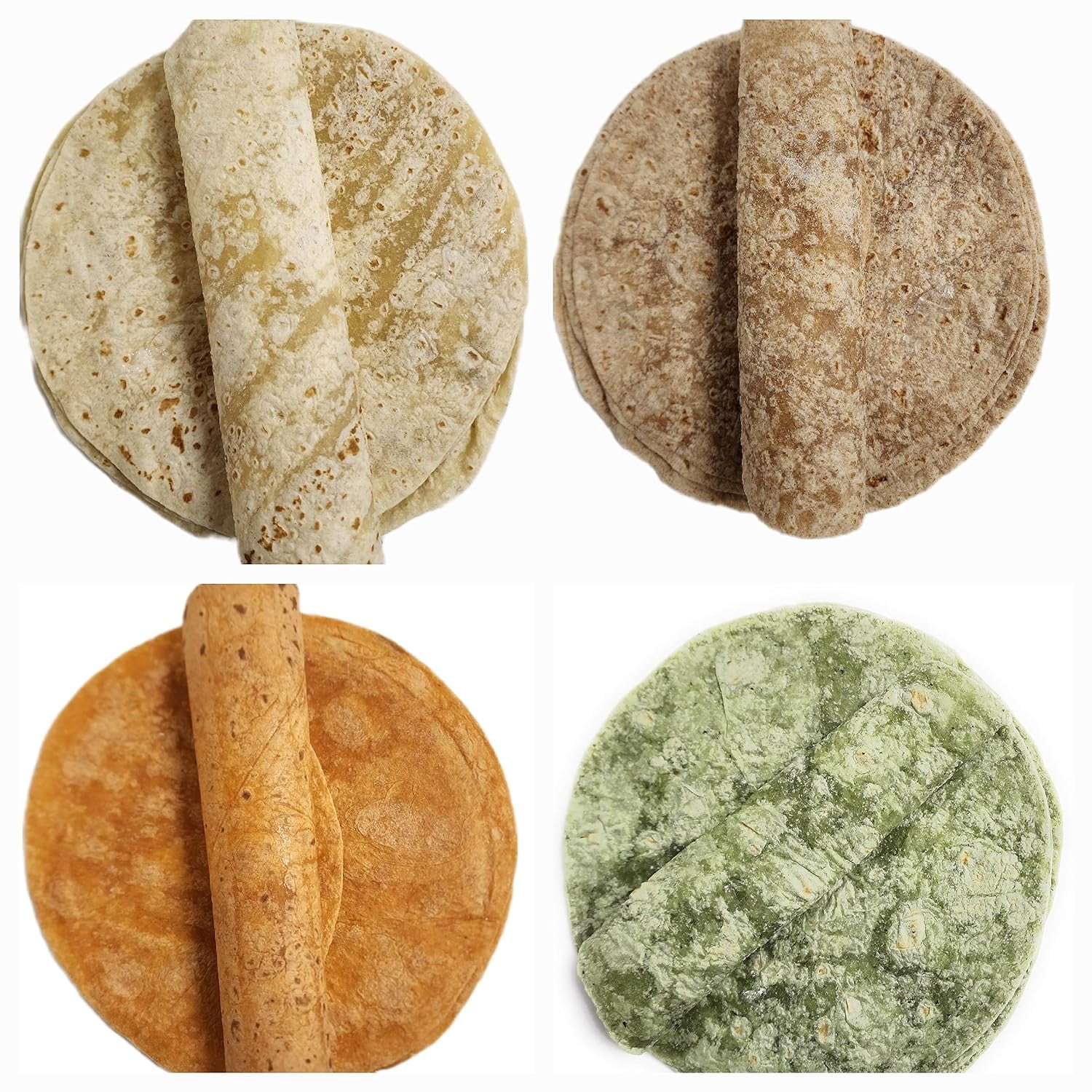 Tortilla Wraps - 5 packs Per Case, 6 Wraps per pack - 2 Plain,1 Spinach ...