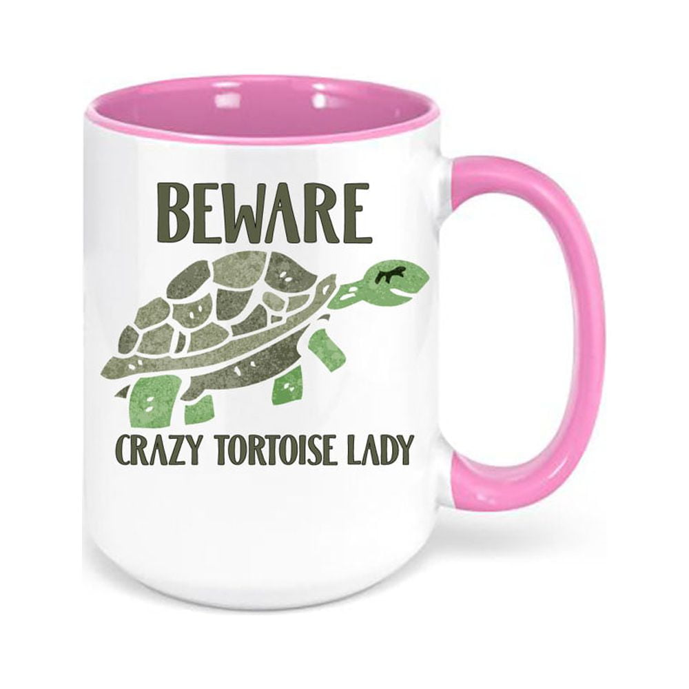Tortoise Coffee Mug, Beware Crazy Tortoise Lady, Tortoise Gift, Turtle ...