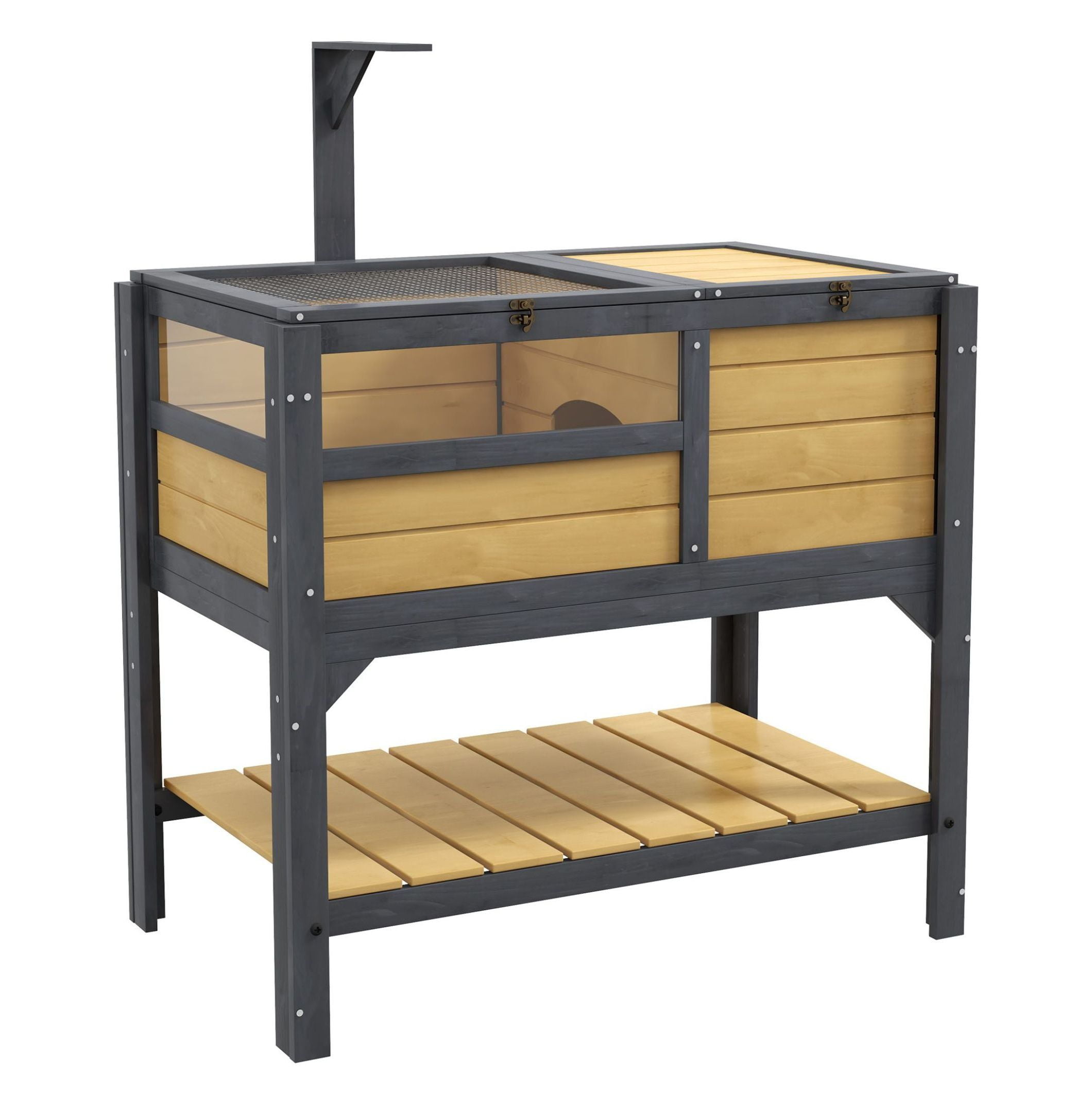 Tortoise Enclosure with Shelf, Indoor Reptile Habitat, Yellow Wood ...