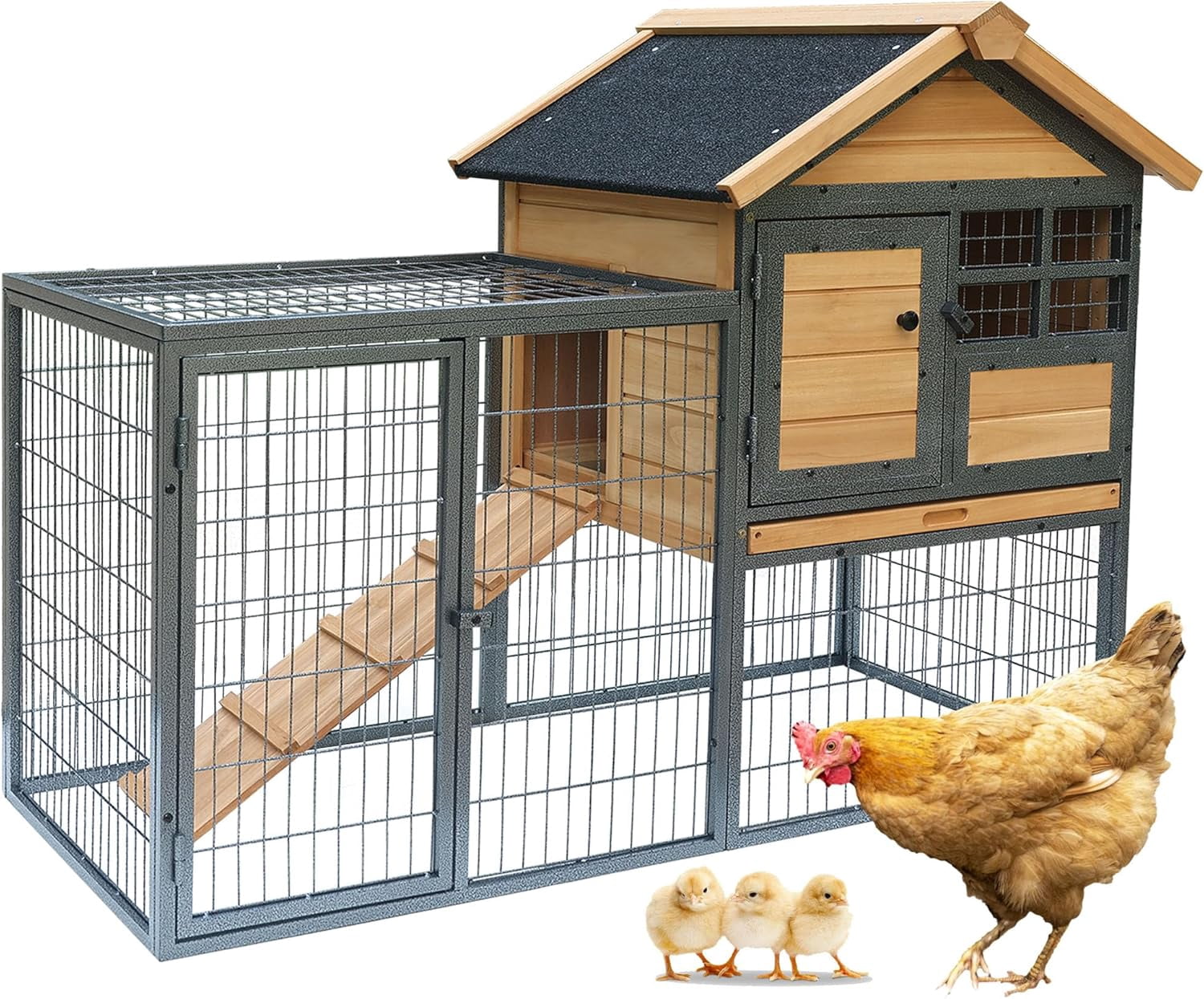 Tortoise Habitat Wooden Chicken Coop with Run Rabbit Hutch Small Animal ...