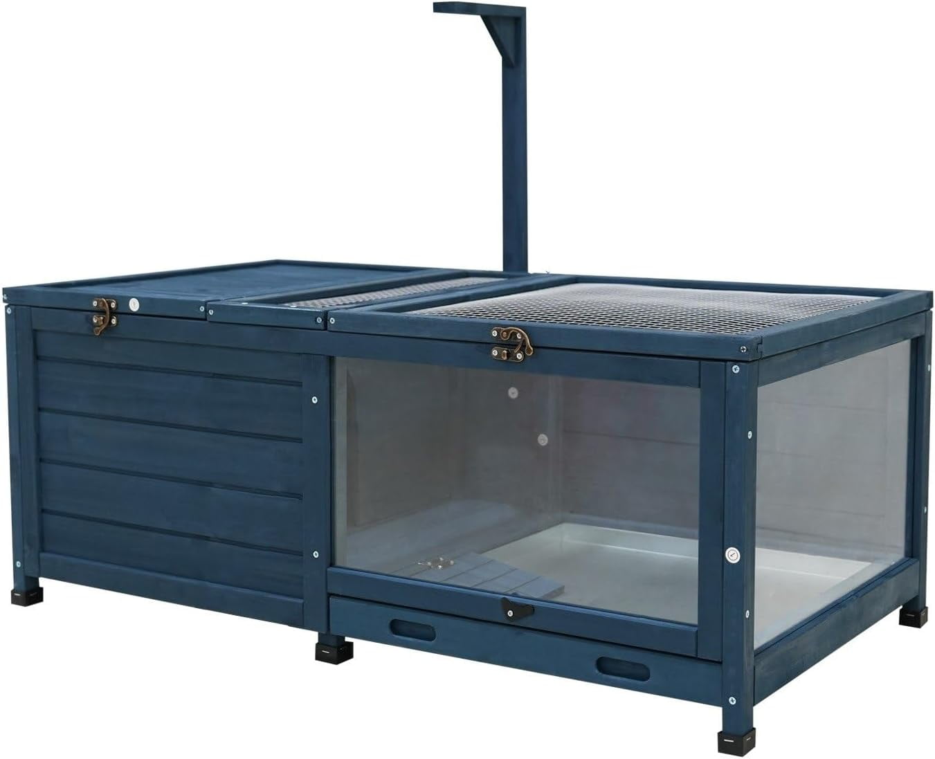 Tortoise Habitat Wooden House with Removable Waterproof Tray - Indoor ...