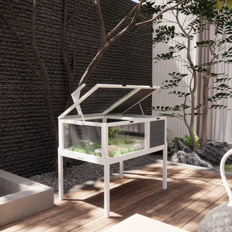 Tortoise Habitat Wooden Tortoise House Reptile Cage For Small Animals ...