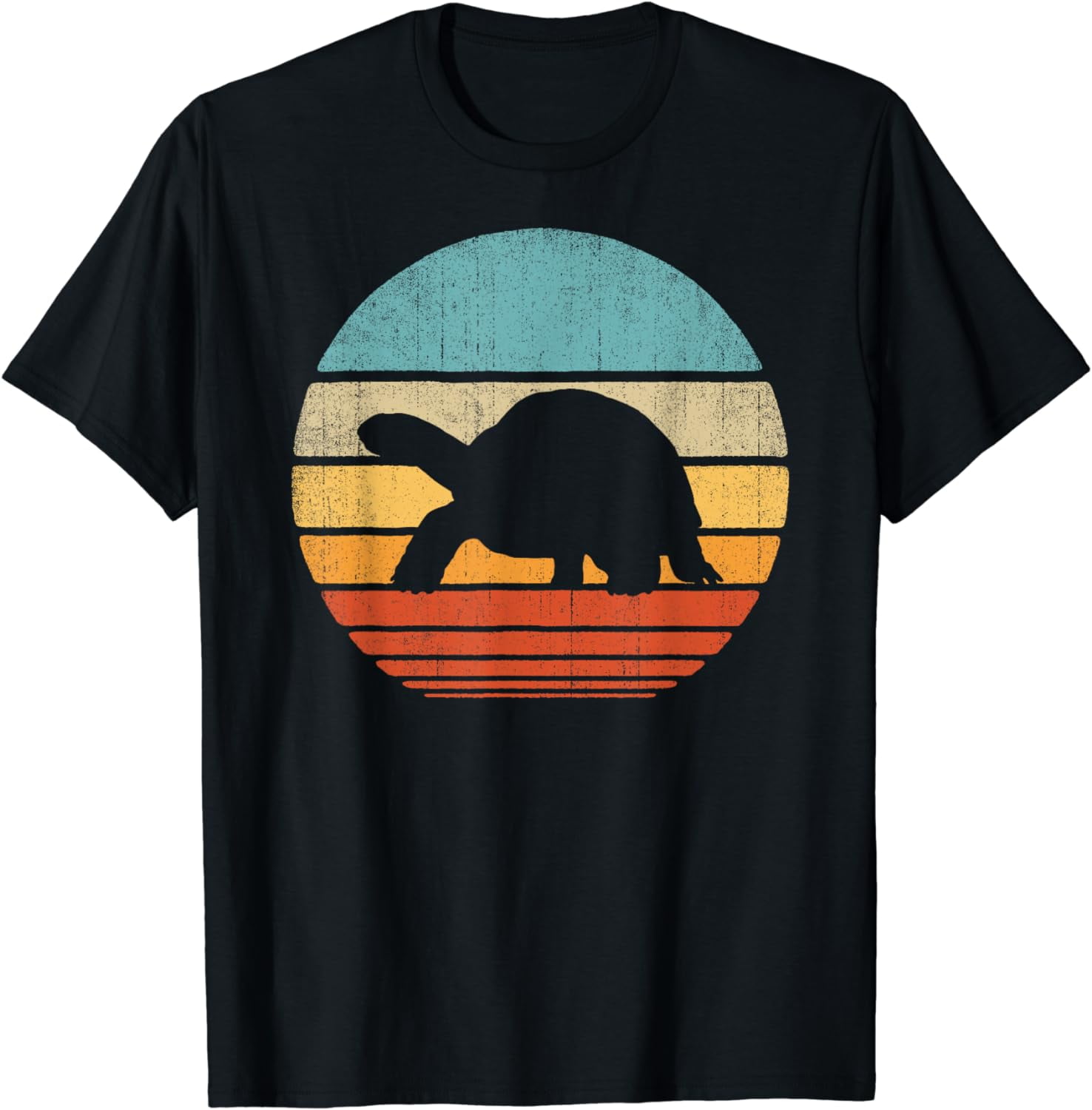 Tortoise Retro Vintage 60s 70s Sunset Turtle Reptile Animal Cotton T ...