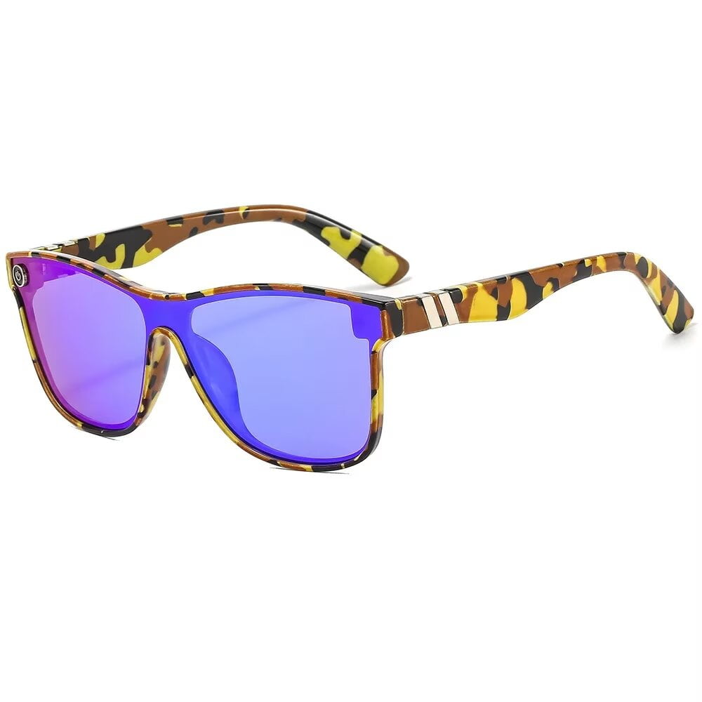 Tortoise Shell Pattern Flat Top Sunglasses for Women, Sun Protection ...