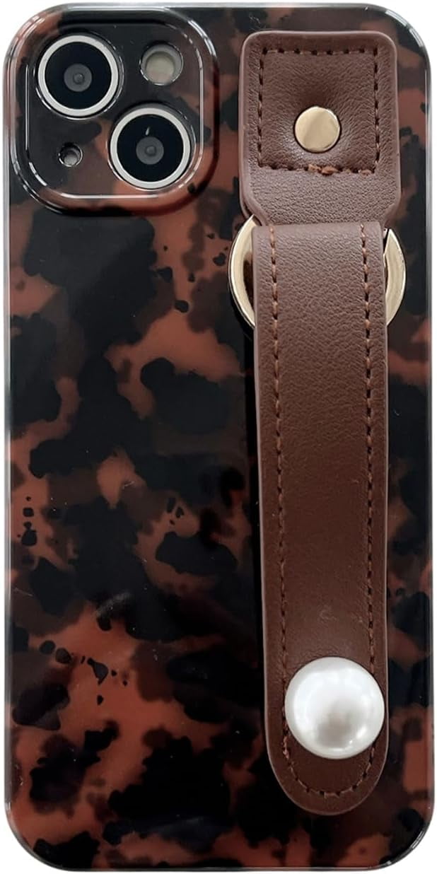 Tortoise Shell Pearl Wristband Retro Phone Case for iPhone 13 Pro Max ...