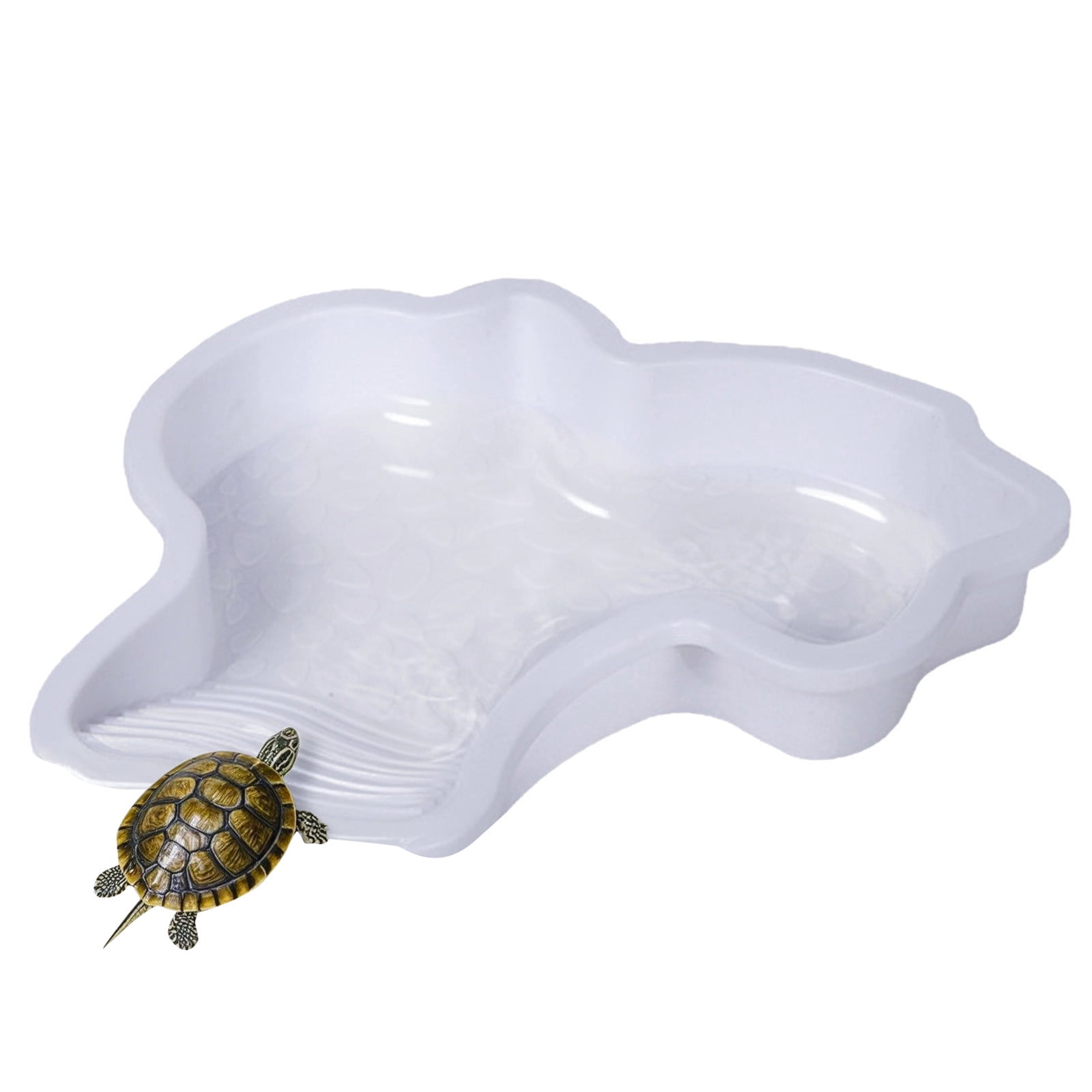 Tortoise Water Dish with Ramp - Durable Turtle Bathing Pool for Easy to ...