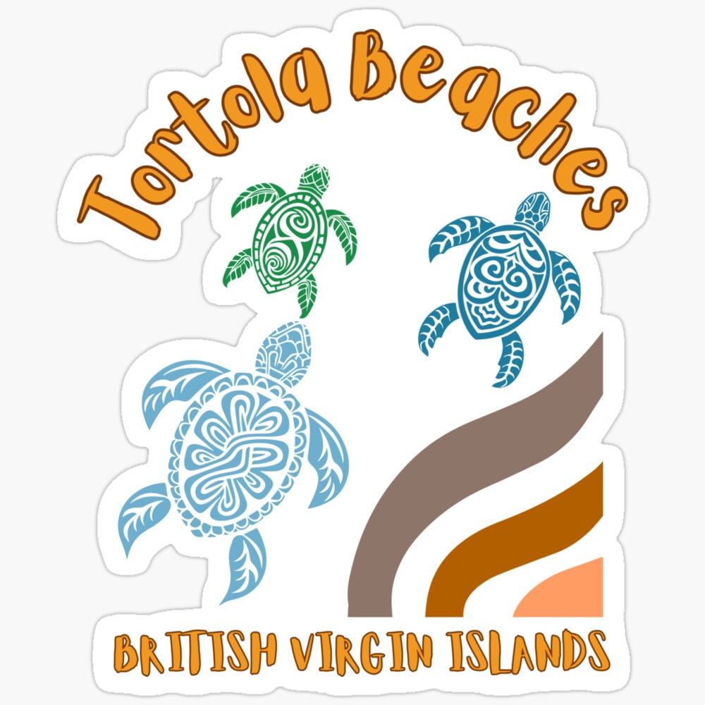 Tortola Beaches - British Virgin Islands Sticker Phone Decal Water ...