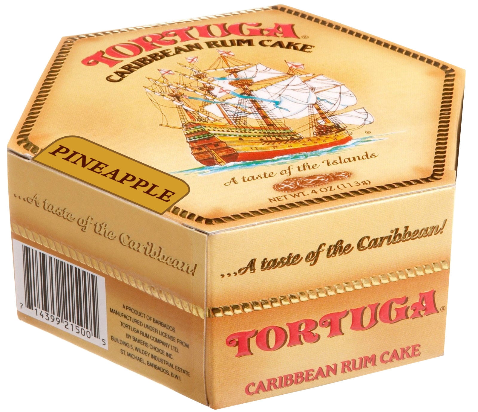 Tortuga Caribbean Rum Cakes - Pineapple 4 oz Boxes - Pack of 3 ...