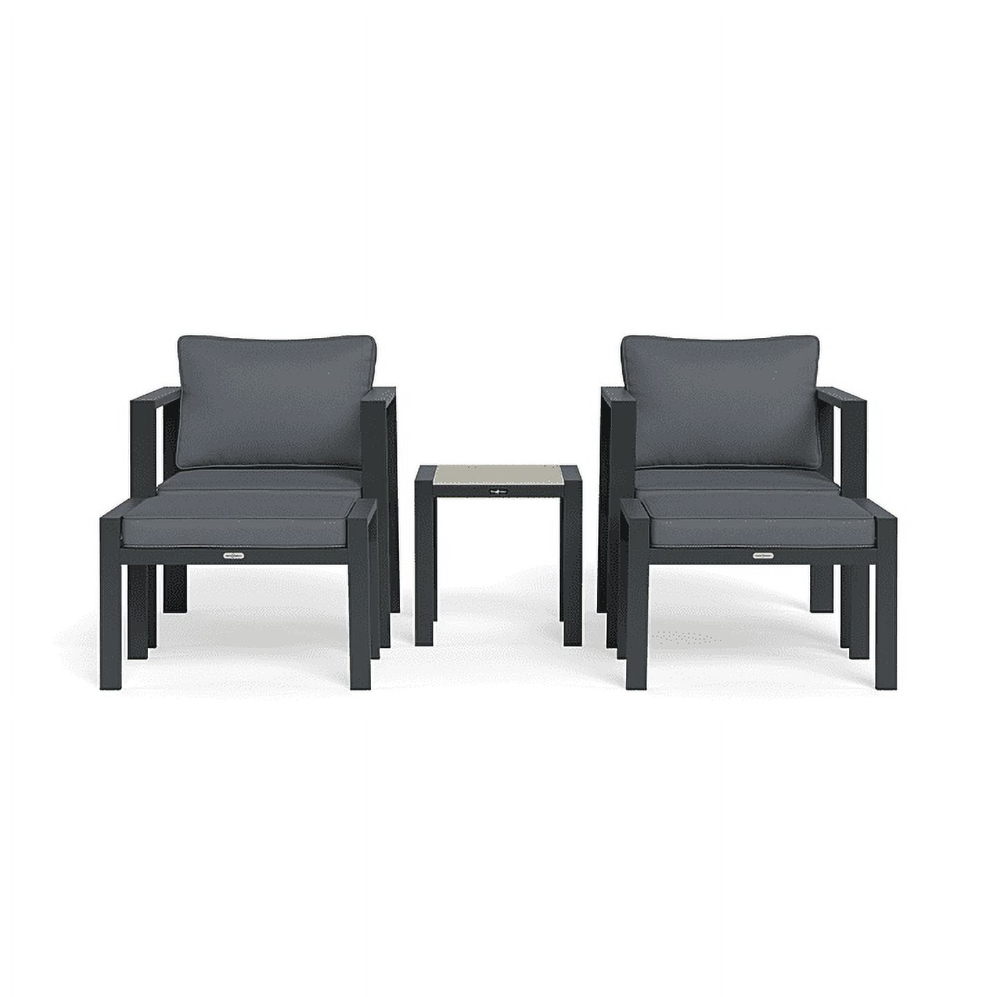 Tortuga Outdoor Lakeview Aluminum Outdoor Bistro Seating Set (5-Piece ...