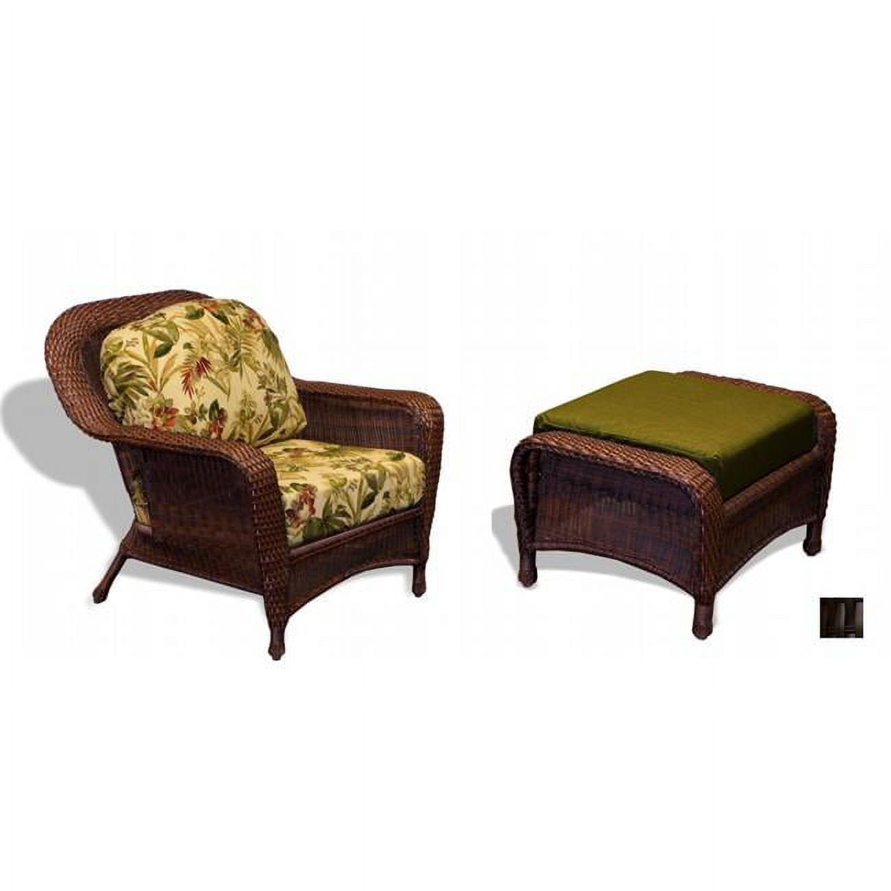 Tortuga Sea Pines Chair and Ottoman Bundle - Tortoise - Walmart.com