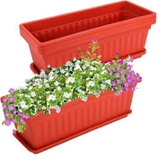Rugg 25" x 9" x 9" Rectangle Cappuccino Resin and Plastic Window Box ...