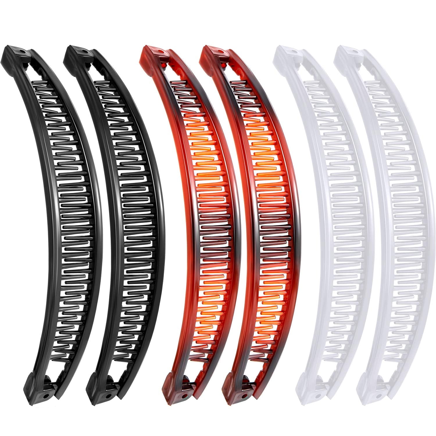 Torubia 6 Pieces Banana Hair Clip Clincher Combs Grip Fishtail Fish ...