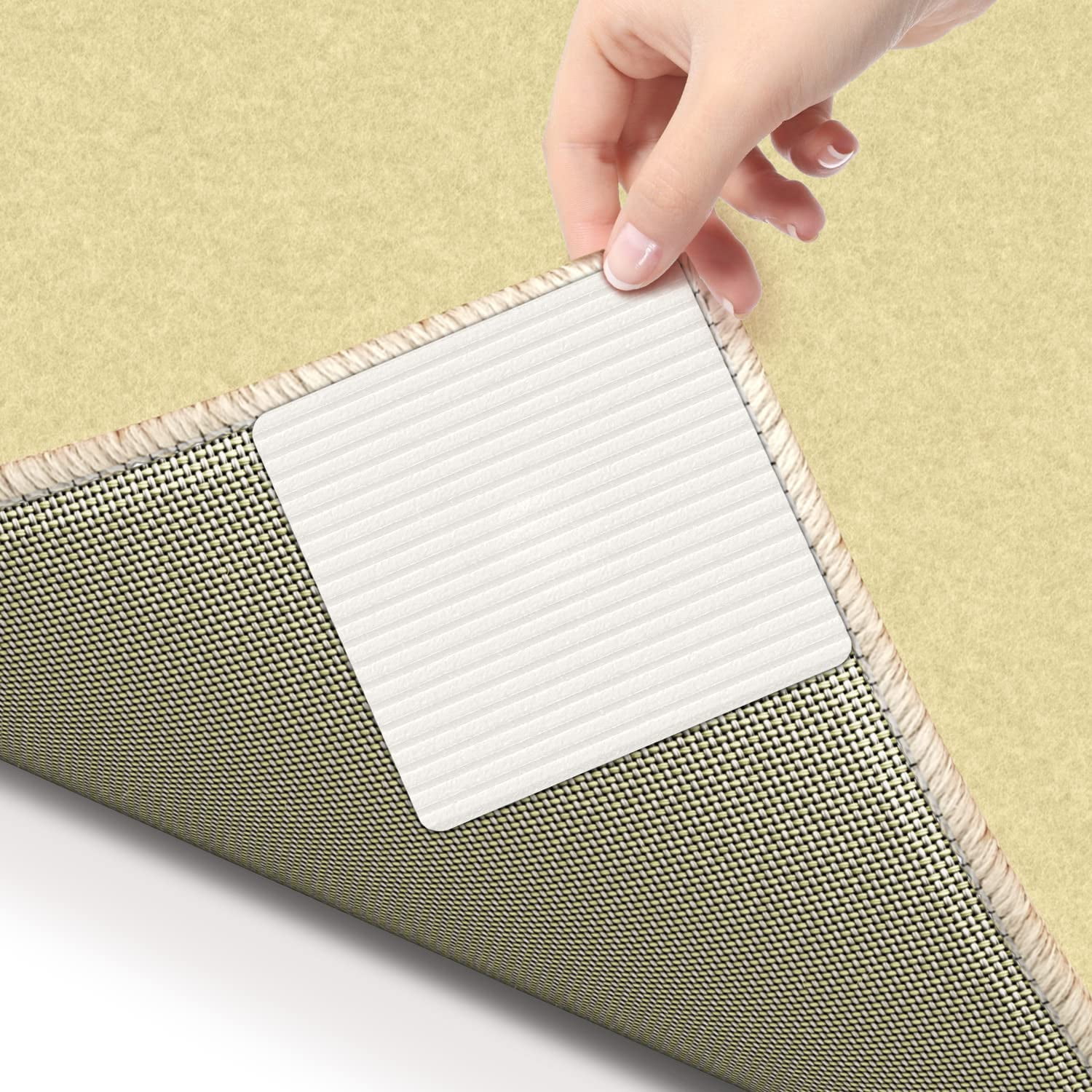 GIXUSIL 8 PCS Rug Pads, Washable and Reusable Anti-Slip Carpet Gripper ...