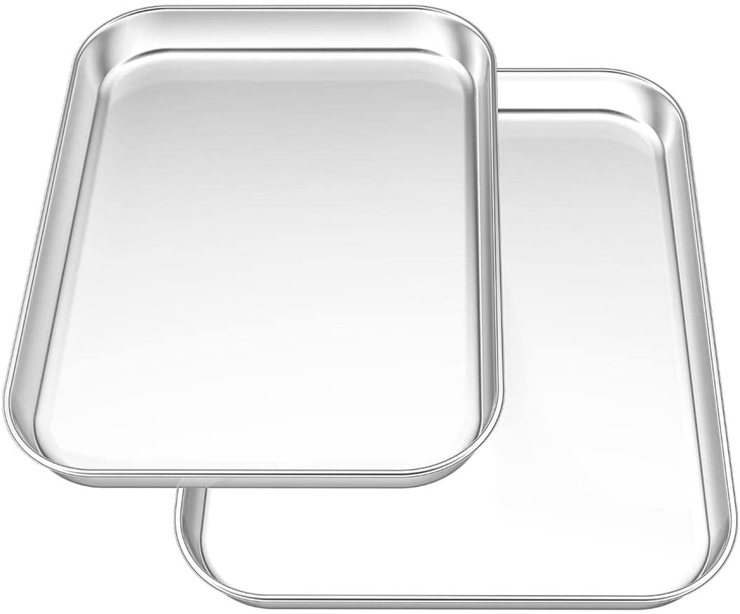 Torubia Baking Tray Set of 2,Deep Cake Tins Stainless Steel Baking ...