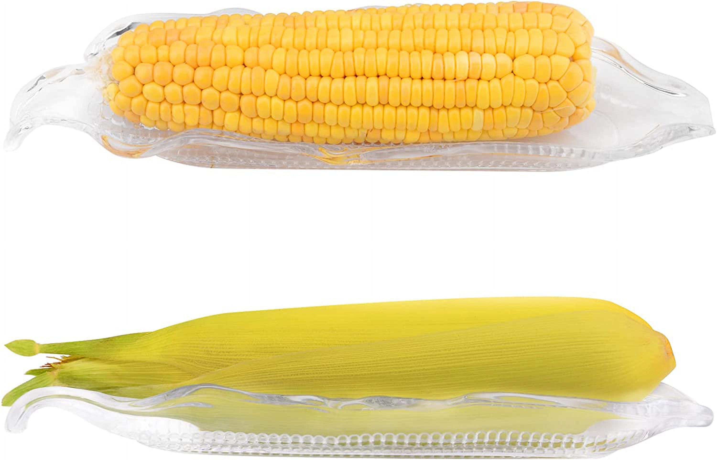Torubia Corn Trays, 4Pcs Plastic Corn Dishes Transparent Service Tray ...