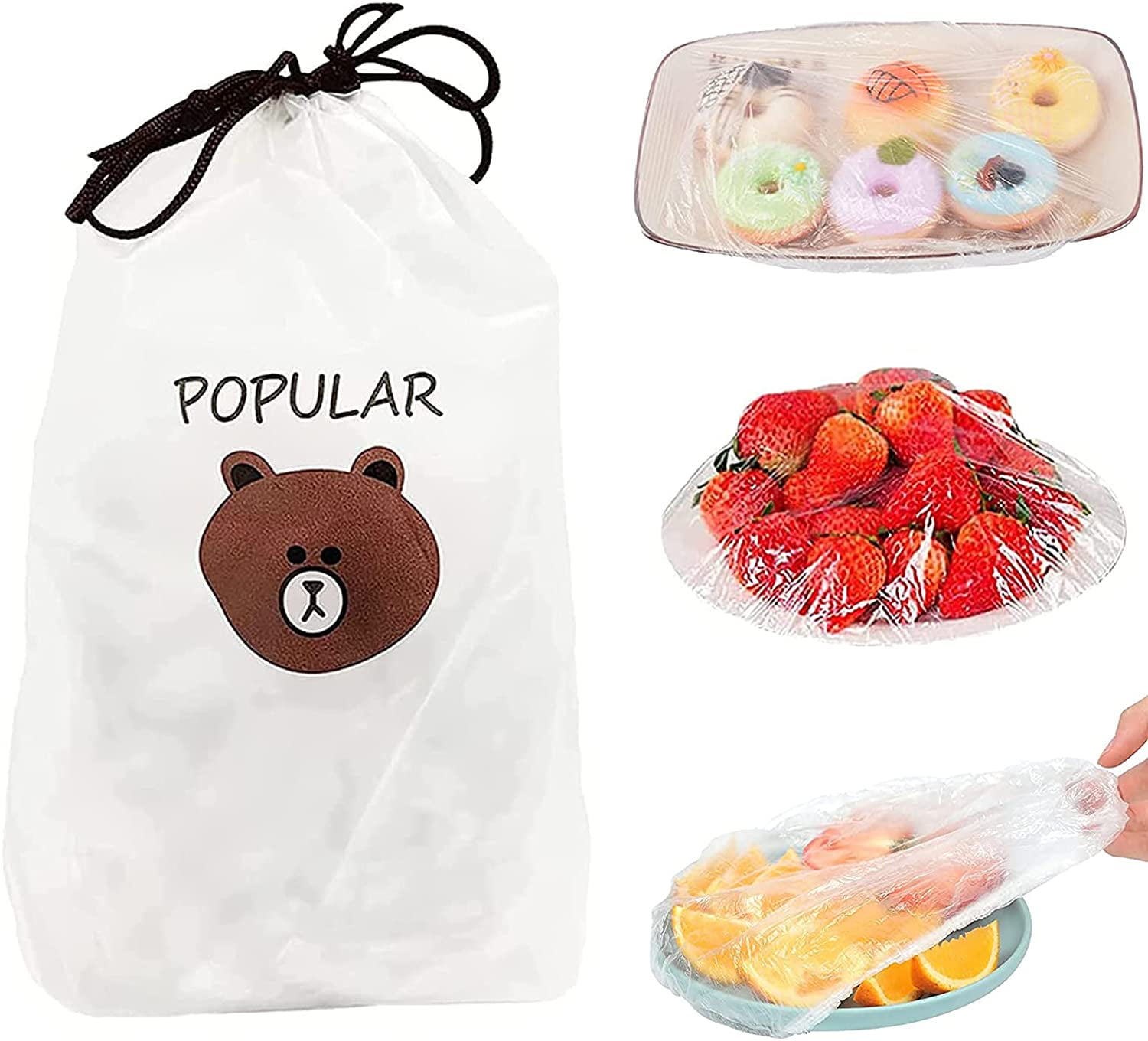 GIXUSIL Fresh Keeping Bags, Reusable Elastic Food Storage Covers Food ...