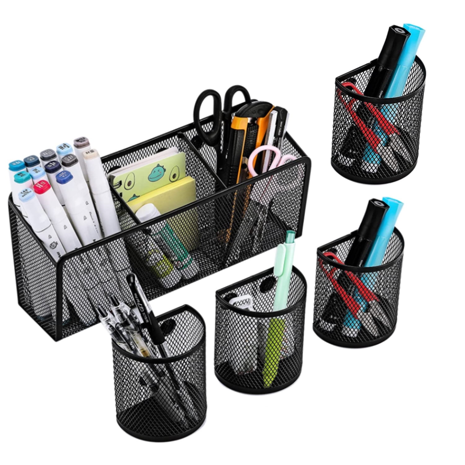 GIXUSIL Office Supplies Black Magnetic Pencil Holder (5-pack) - Strong ...