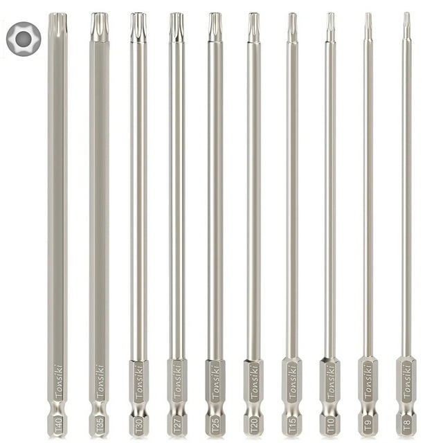 Torx Bit Set,Tonsiki 10pcs Security Tamper Proof Security Torx Star ...