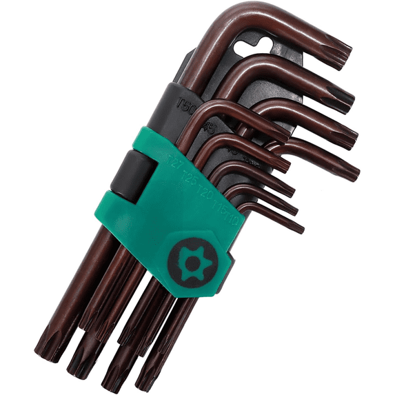 Torx Star Allen Wrench Set, Tamper Resistant Star Key, S2 Steel, 9 ...