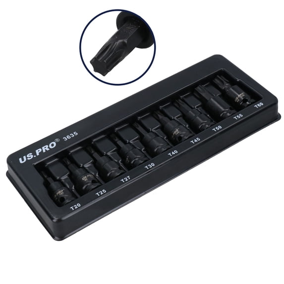 Torx / Star Key Sockets 3/8” Drive Impacted Short Stubby T20 – T60 9pc ...