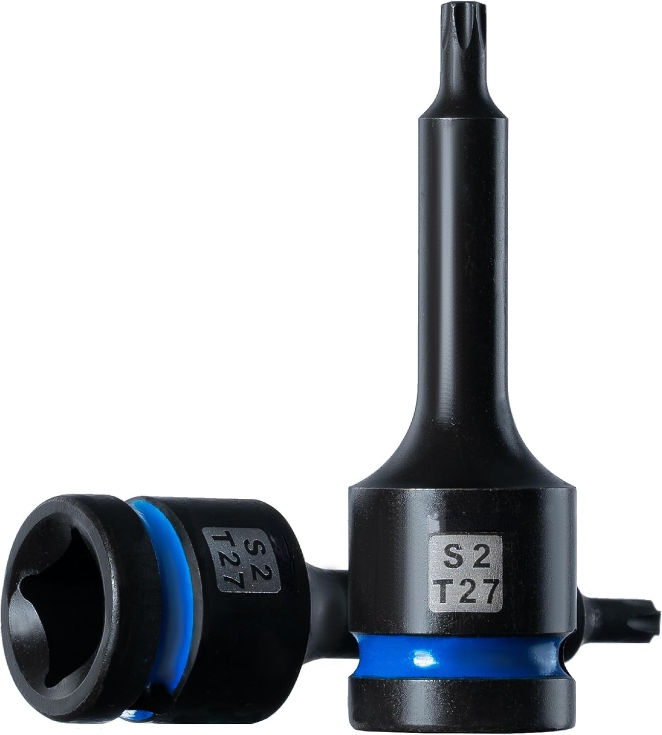 Torx T27 Impact Bit Socket Set 2pcs,1/2" S2 Steel Air Drive Star Sockets, Long High Impact Bits ...