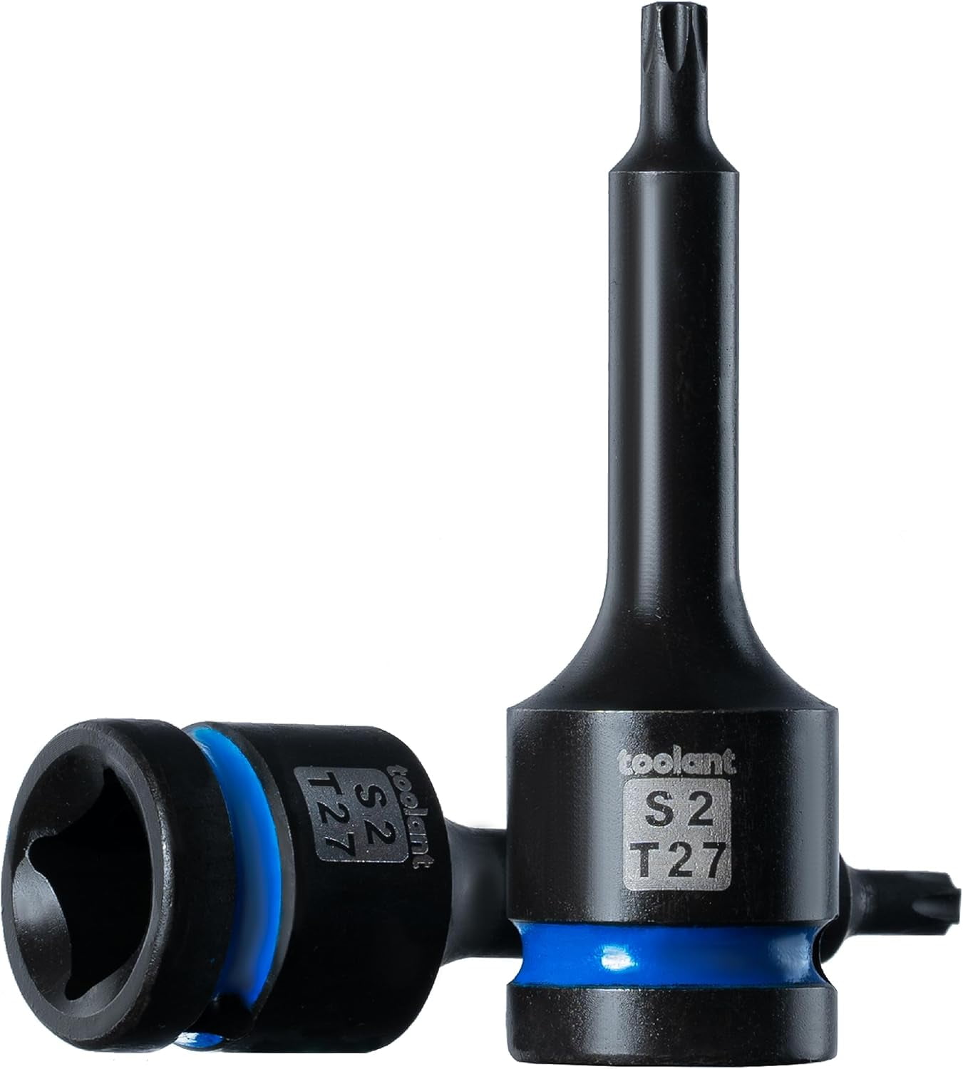 Torx T27 Impact Bit Socket Set 2pcs,1/2" S2 Steel Air Drive Star Sockets, Long High Impact Bits ...