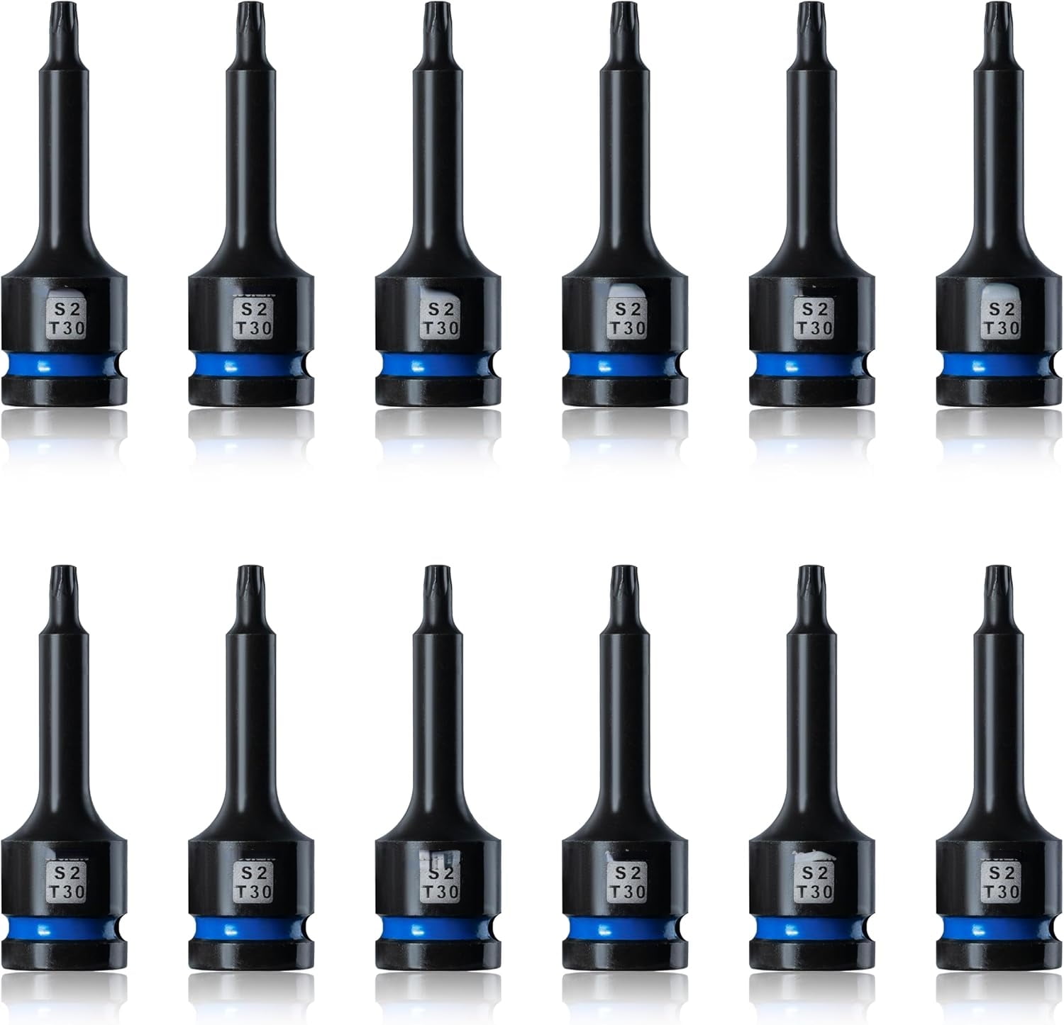 Torx T30 Impact Bit Socket Set 12pcs,1/2" S2 Steel Air Drive Star ...