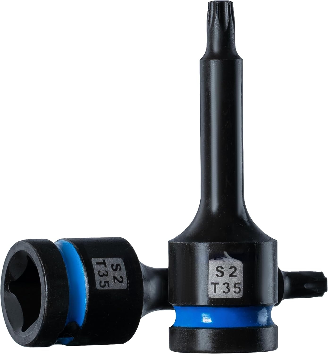 Torx T35 Impact Bit Socket Set 2pcs,1/2" S2 Steel Air Drive Star Sockets, Long High Impact Bits ...